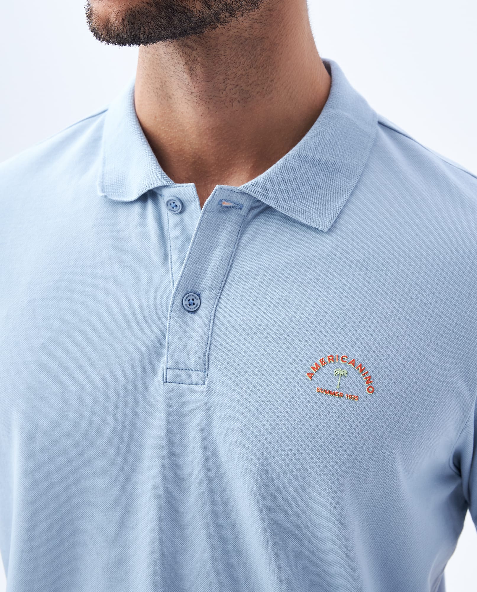 Polo con cuello tejido para hombre